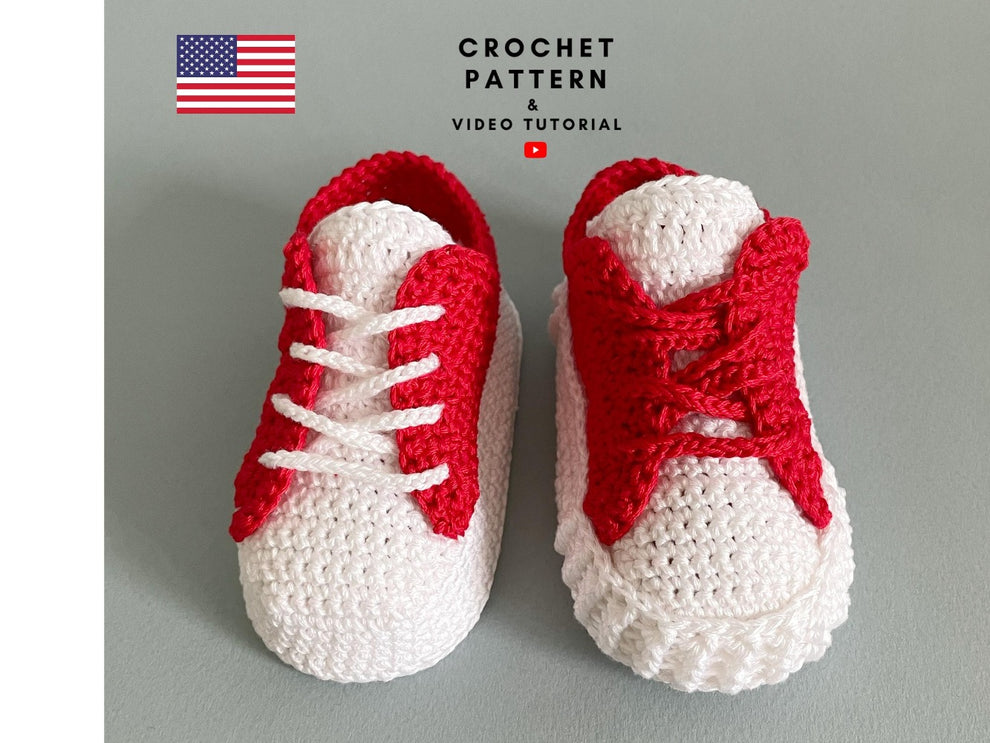 Baby tennis sneakers crochet pattern – CrochetClubStore