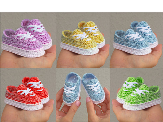 Vans-Inspired Color Baby Sneakers: Crochet Pattern in 4 Sizes ...