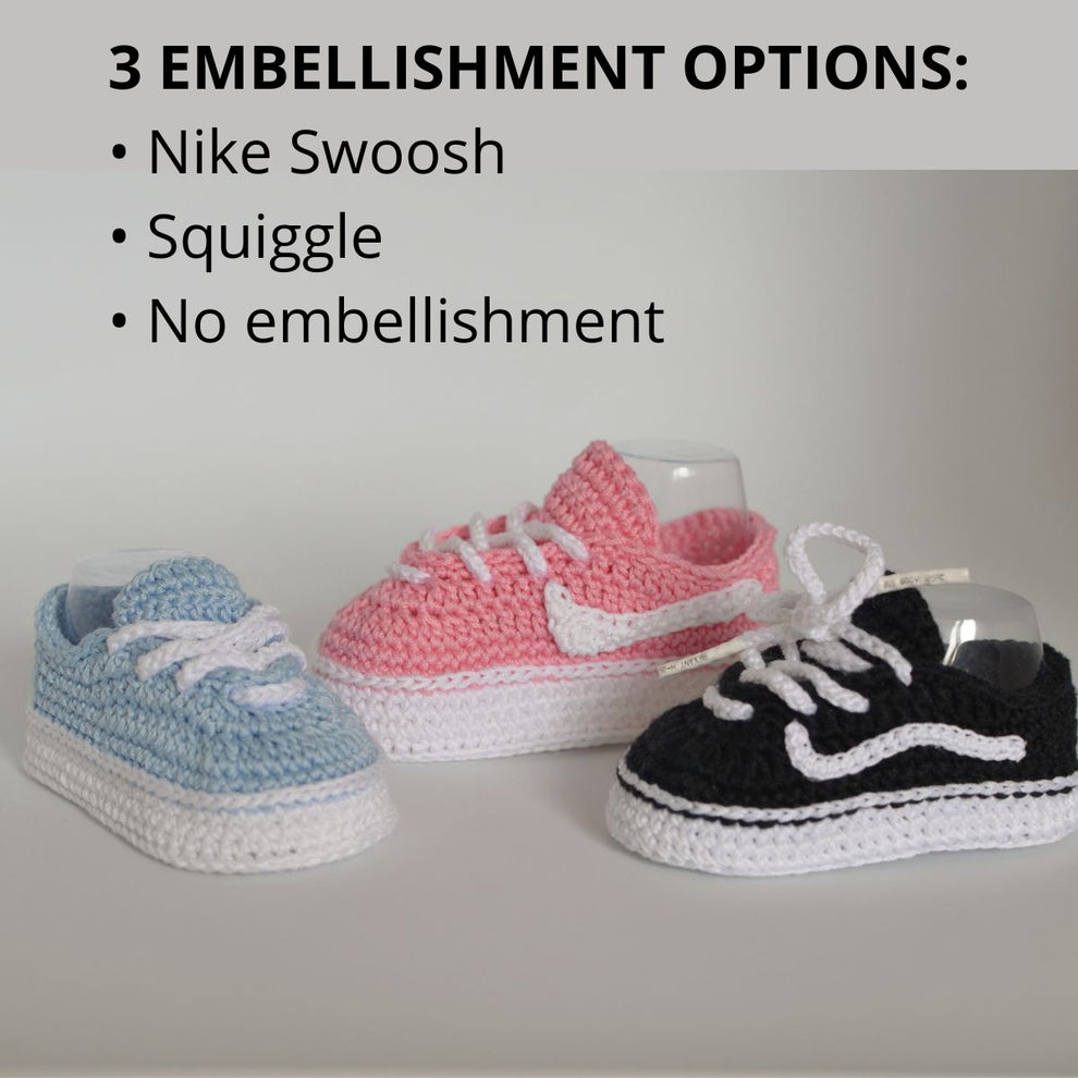 Vans-Inspired Color Baby Sneakers: Crochet Pattern in 4 Sizes ...