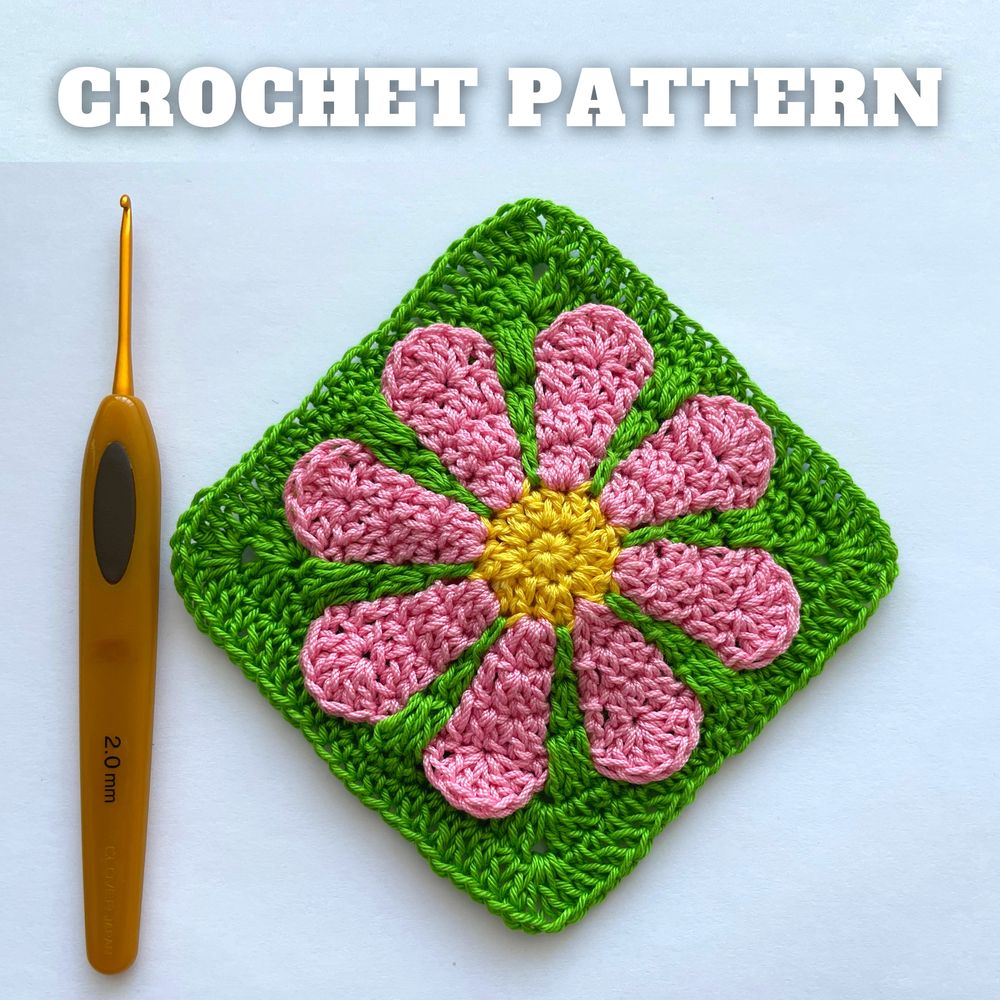 Crochet flowers granny square pattern – CrochetClubStore