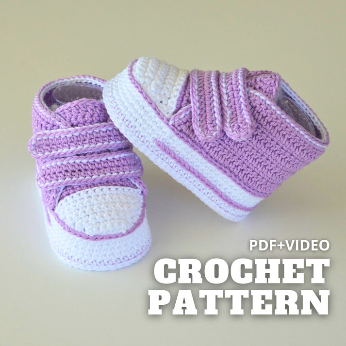 Newborn Velcro Booties: Crochet Baby Sneakers Pattern for Boys & Girls ...
