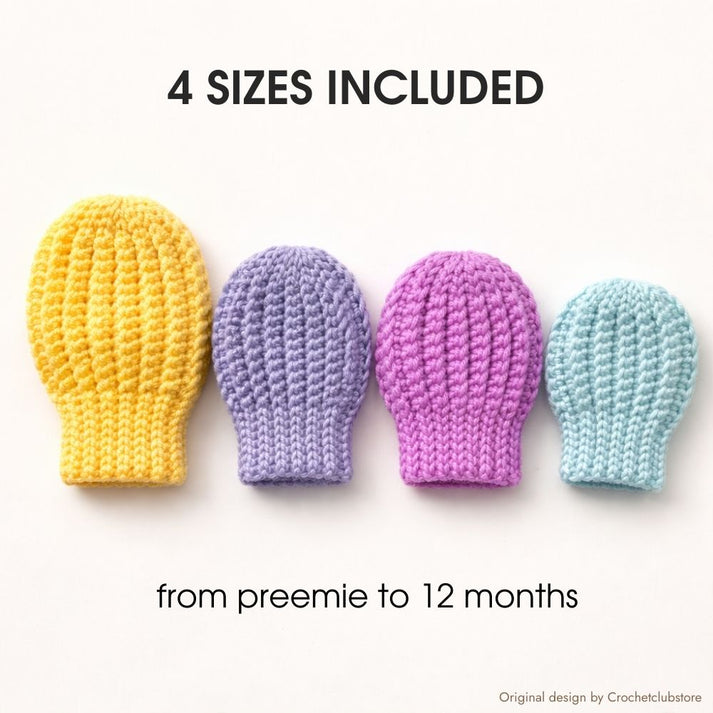 Crochet baby mittens pattern – easy 1–2 hour project – CrochetClubStore