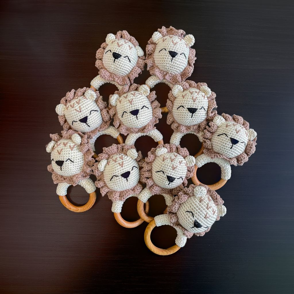 Set of 3 Amigurumi Baby Rattle Patterns - Bunny, Lion, Llama ...